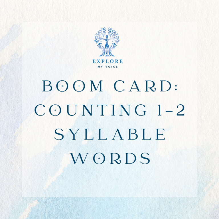 Boom Card: Counting 1-2 Syllable Words | Explore My Voice