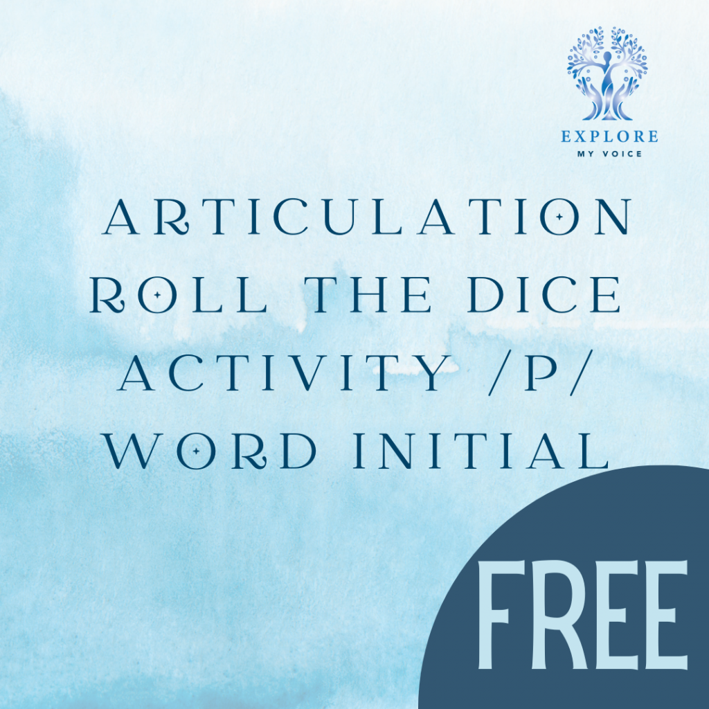 FREE Articulation Roll the Dice Activity /P/ Word Initial | Explore My ...