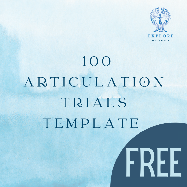 FREE 100 Articulation Trials | Explore My Voice