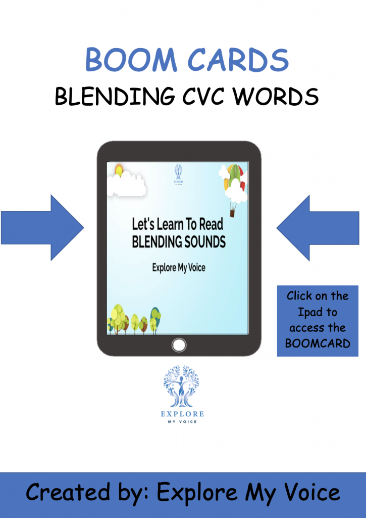 Boom Cards: Blending CVC Words | Explore My Voice